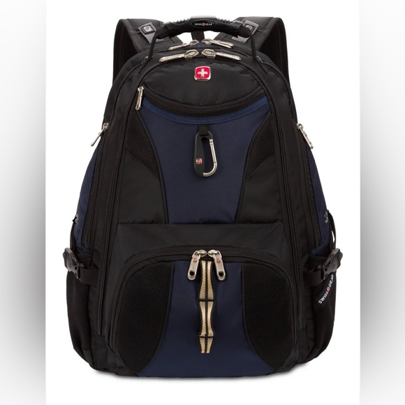SwissGear | Bags | Swiss Gear Black And Blue Versatile Backpack | Poshmark